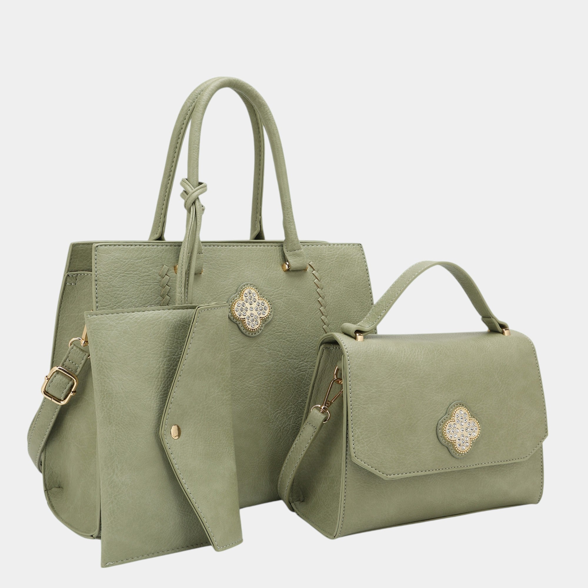 BagParty Exclusion Bedazzled 3-Piece Tote Set