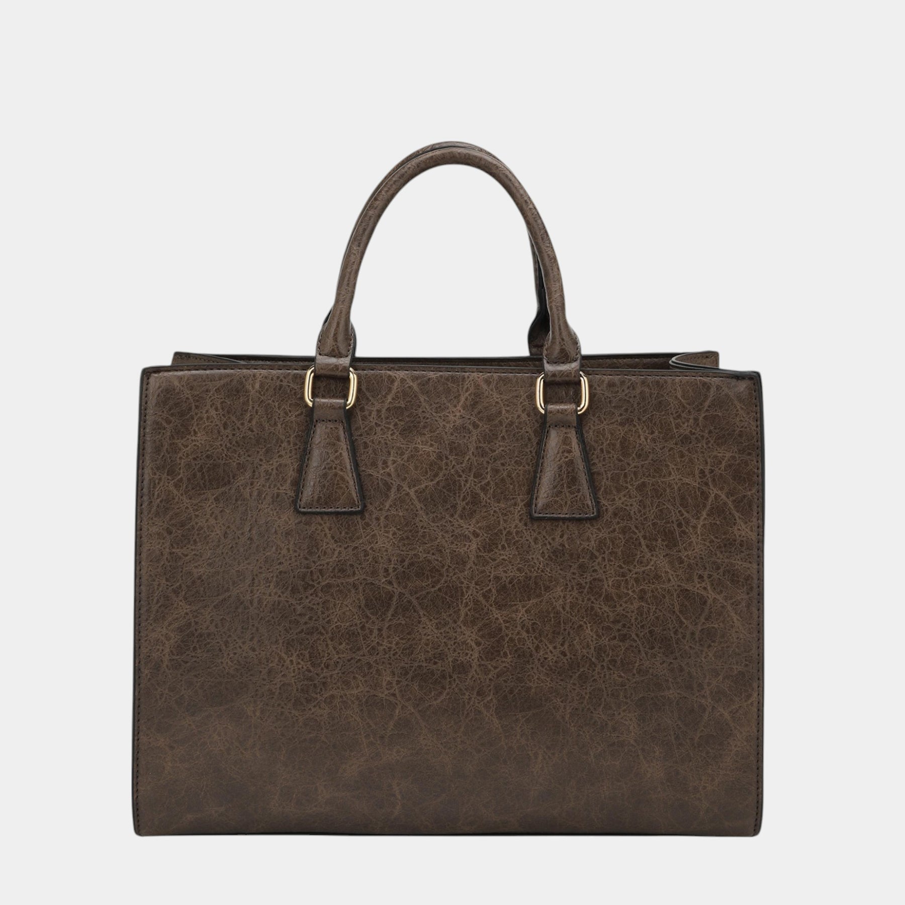 BagParty Exclusive 2 Piece Vegan Leather Tote Bag Set - Hibiscus Flower
